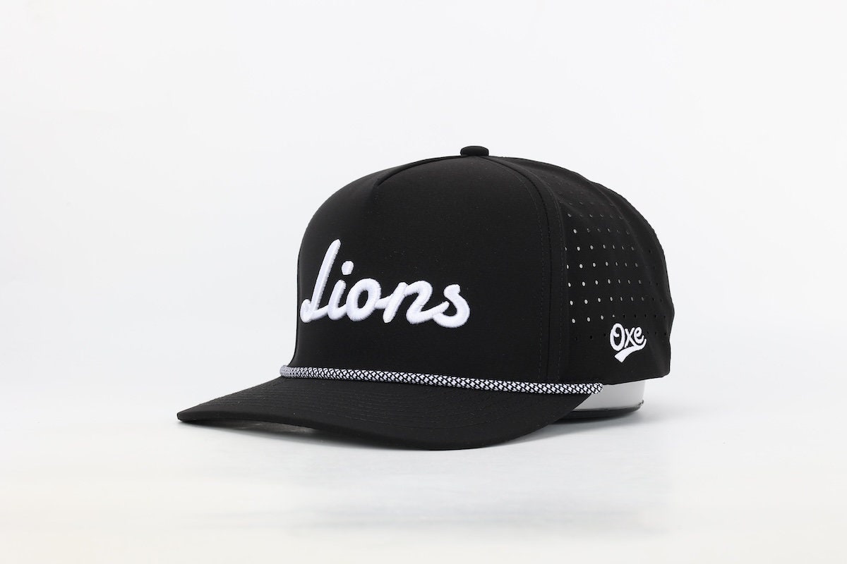 LIONS Custom Performance Rope Hat Black With Black & White Rope - Etsy