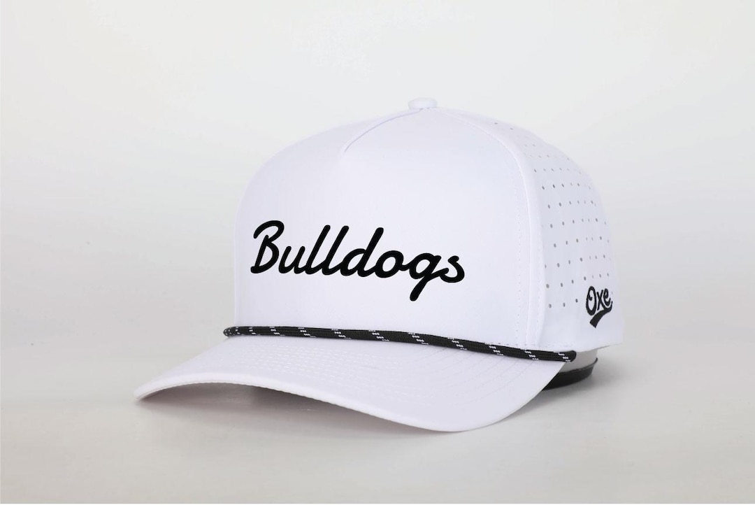 BULLDOGS Custom Performance Rope Hat - White With Black & White Rope - Etsy