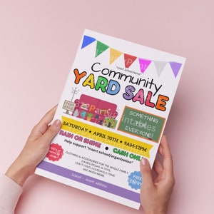 Yard Sale Flyer, Community, Garage, Estate, Printable Editable Canva ...