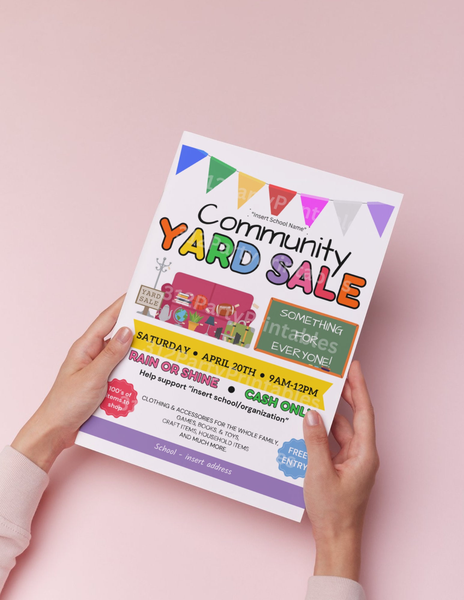 Yard Sale Flyer, Community, Garage, Estate, Printable Editable Canva ...