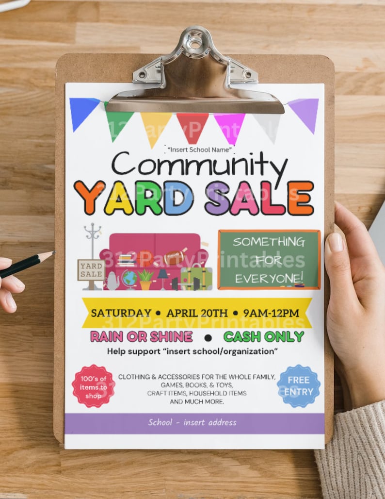 Yard Sale Flyer, Community, Garage, Estate, Printable Editable Canva ...