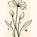 Minimalist Single Flower Art Print Modern Home Decor Digital Download ...