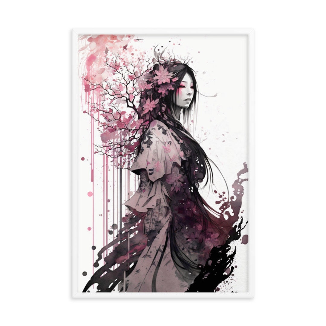 Japanese Lady Amongst Cherry Blossom Geisha Framed Poster - Etsy