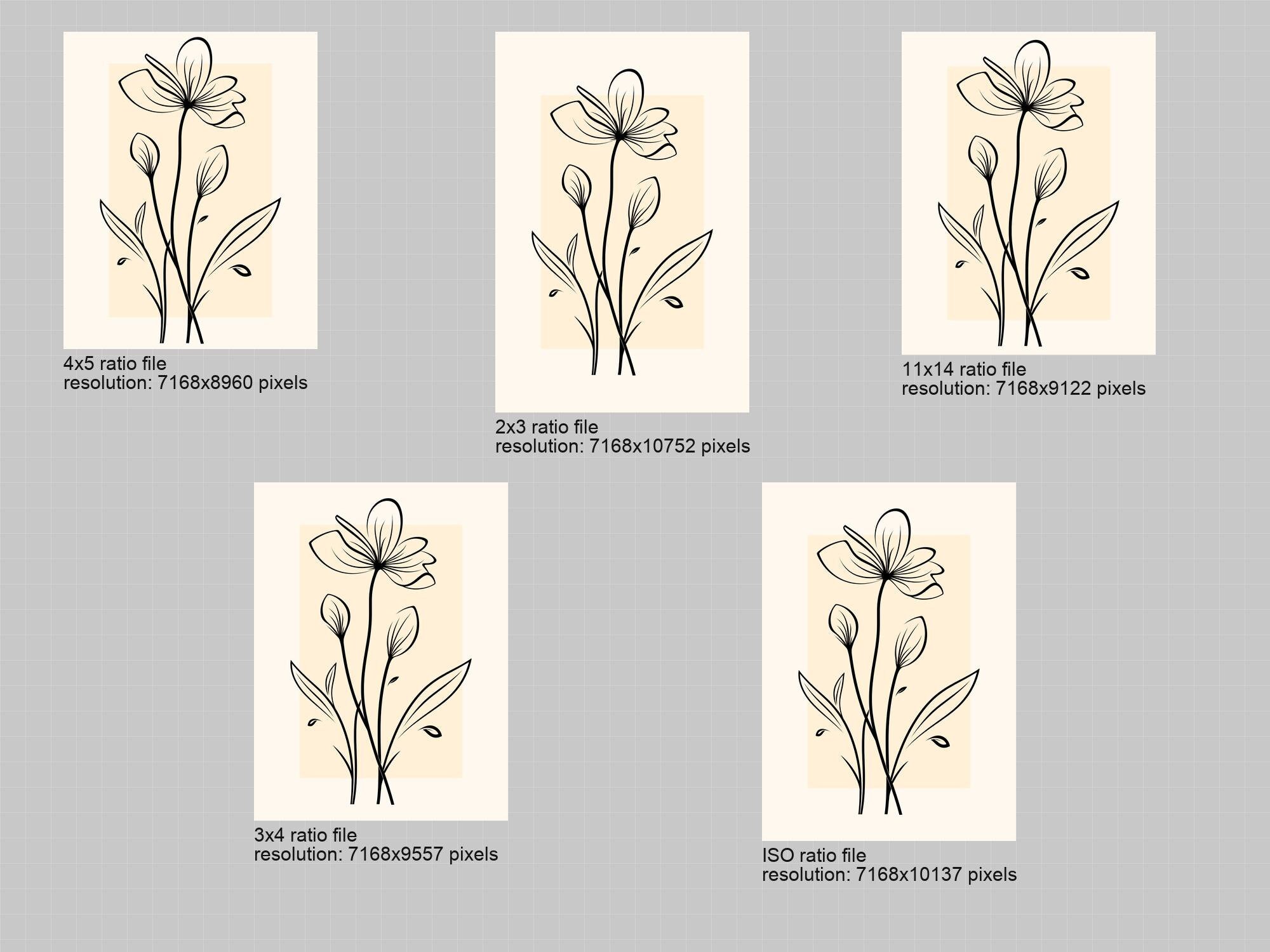 Minimalist Single Flower Art Print Modern Home Decor Digital Download ...