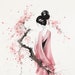 Geisha Amidst Cherry Blossoms: Japanese Wall Art Print Framed FCB011 - Etsy