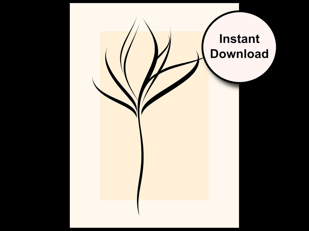 Single Flower Minimalist Art Printable Modern Floral Design Digital ...