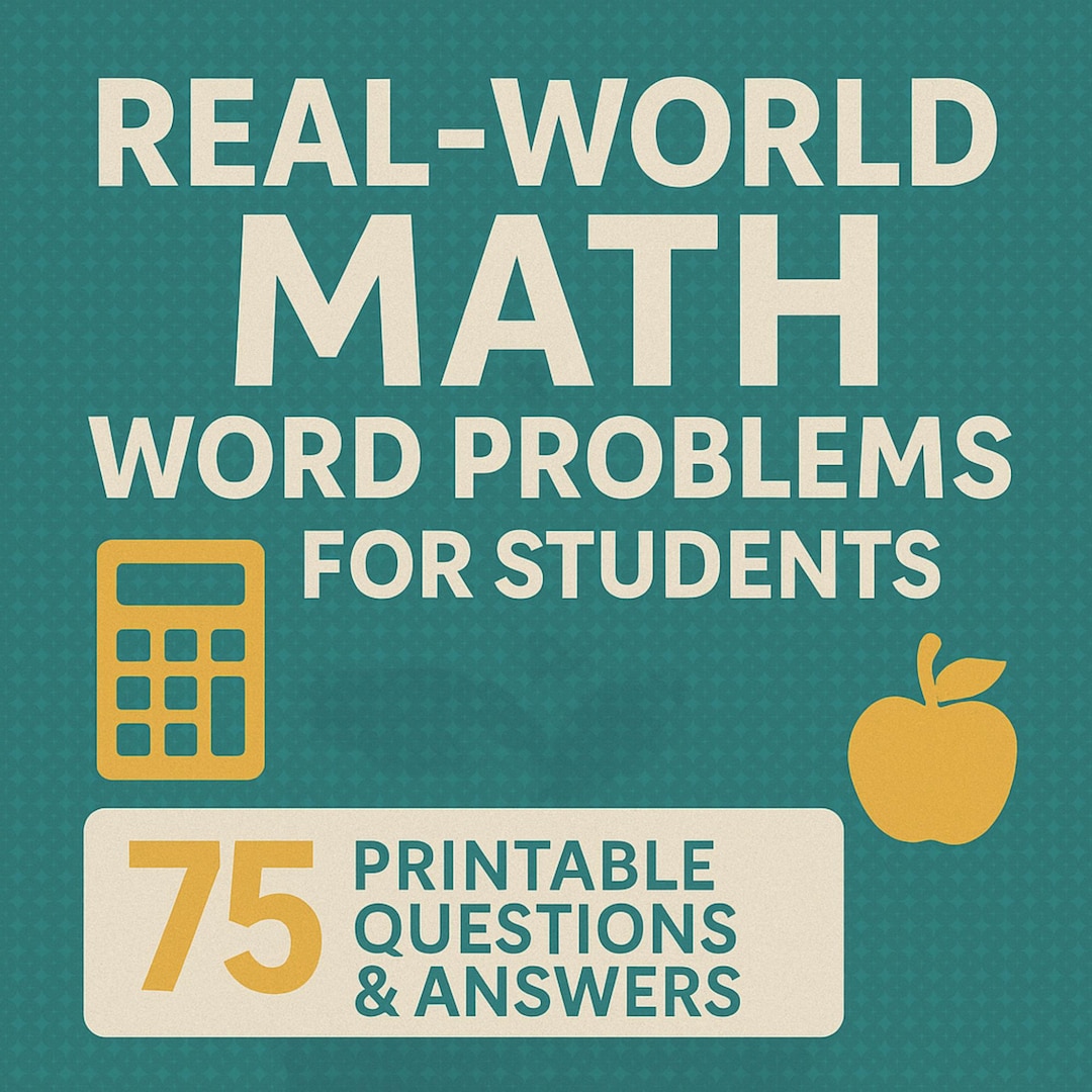 Real-world Math Word Problems | Printable Tests With Answers (PDF ...