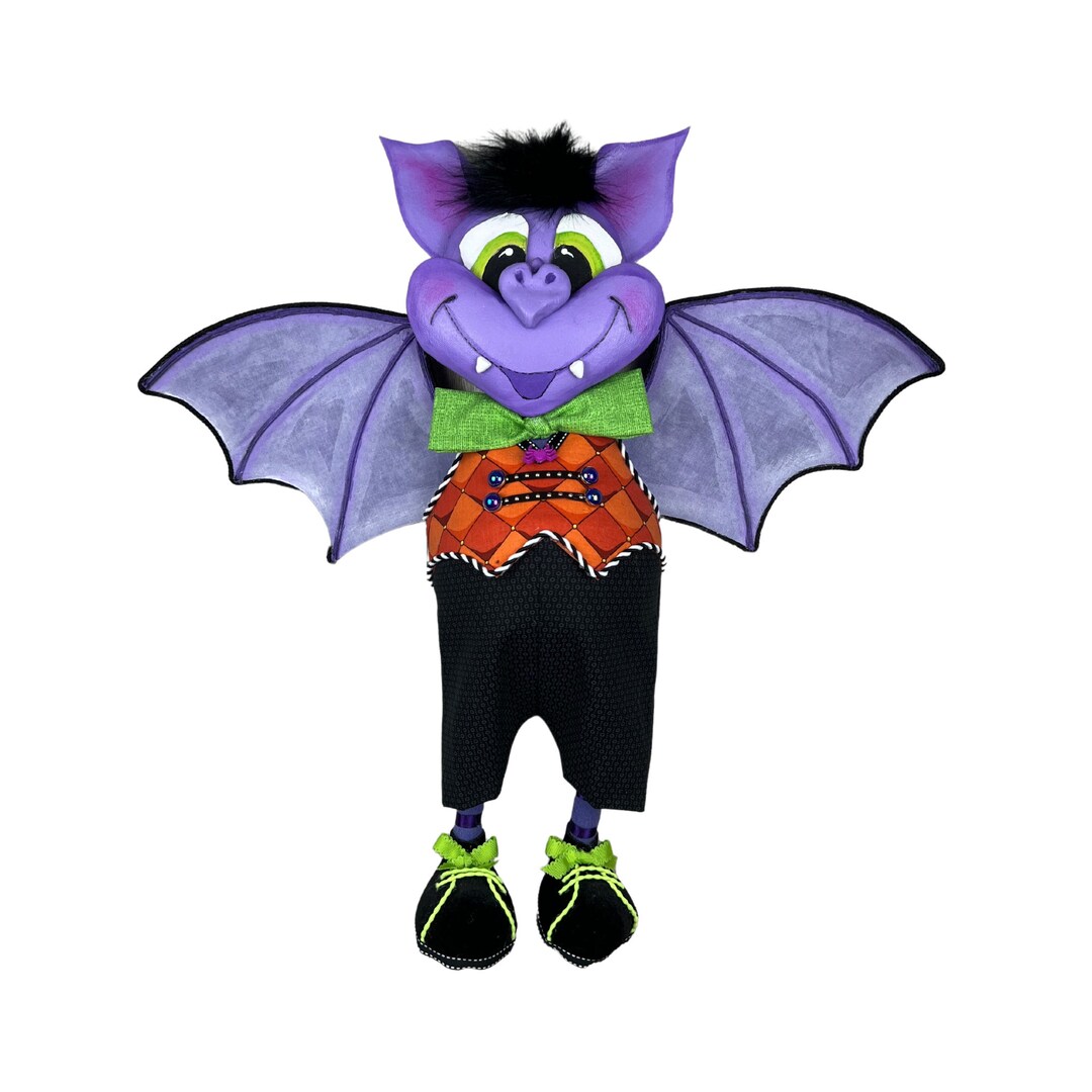 Boomerang the Bat Wreath Attachment, Halloween Bat Wreath Sign ...