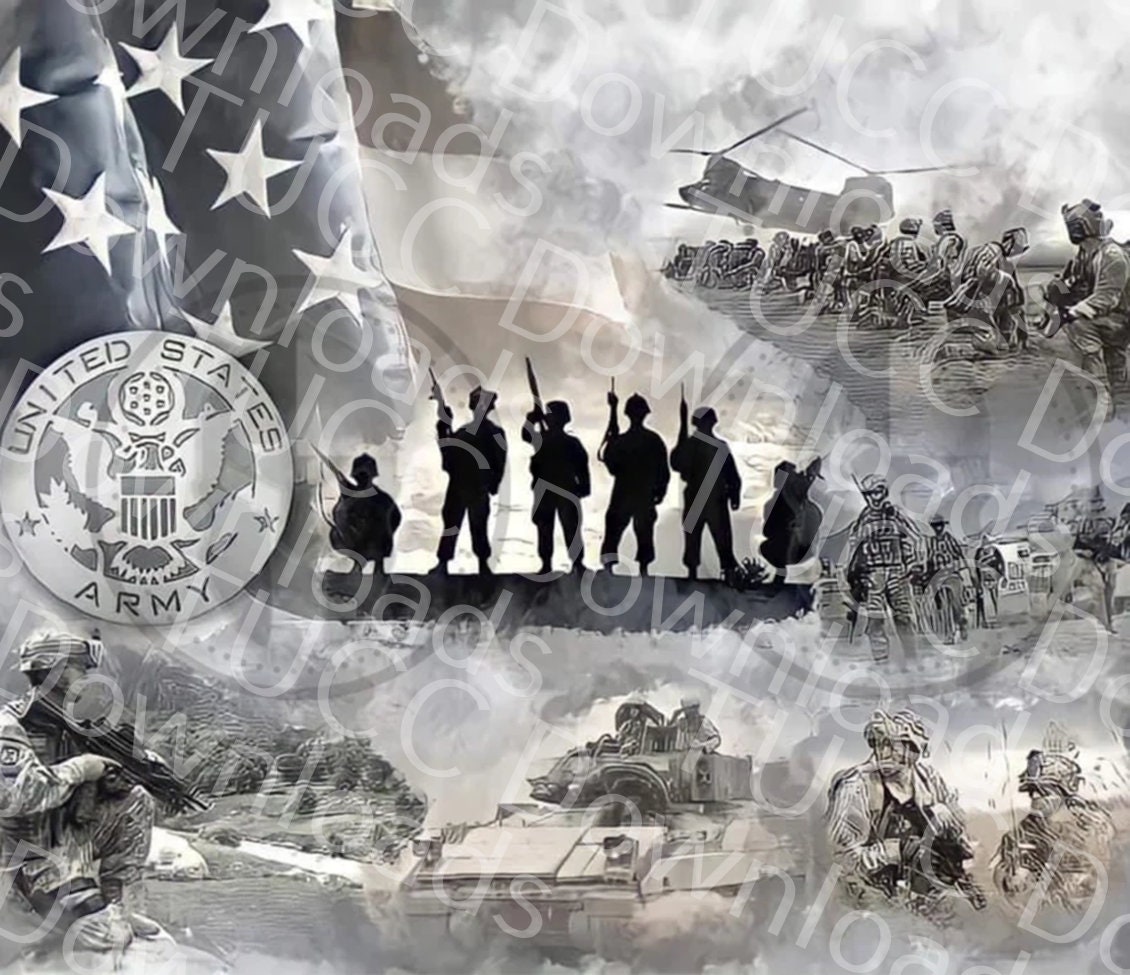 Army Tumbler Wrap, Army-military Sublimations, 20 Oz. Skinny ...