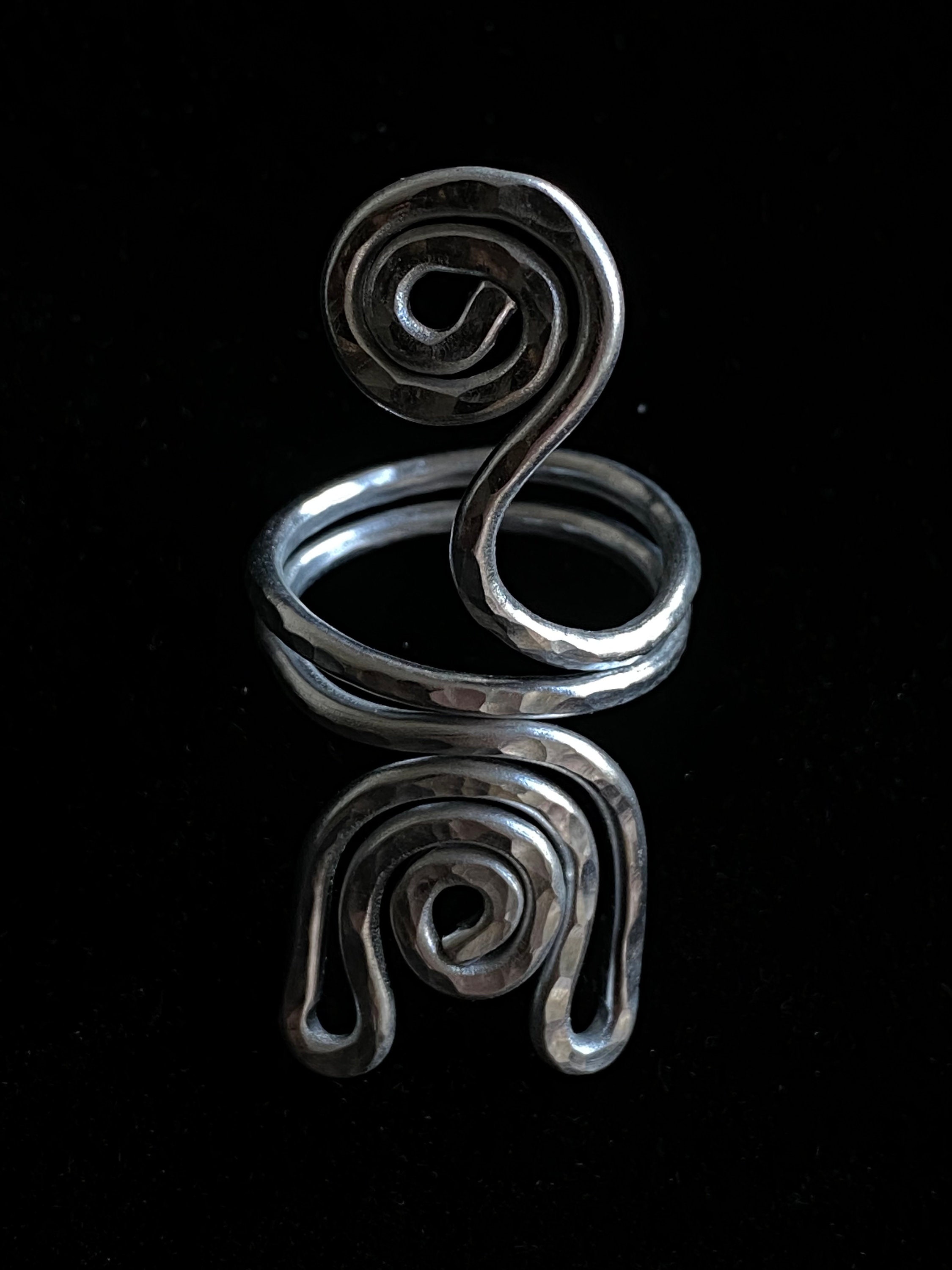 Ancient Inspired Handmade Planished Abstract Hare Design Aluminium Ring ...