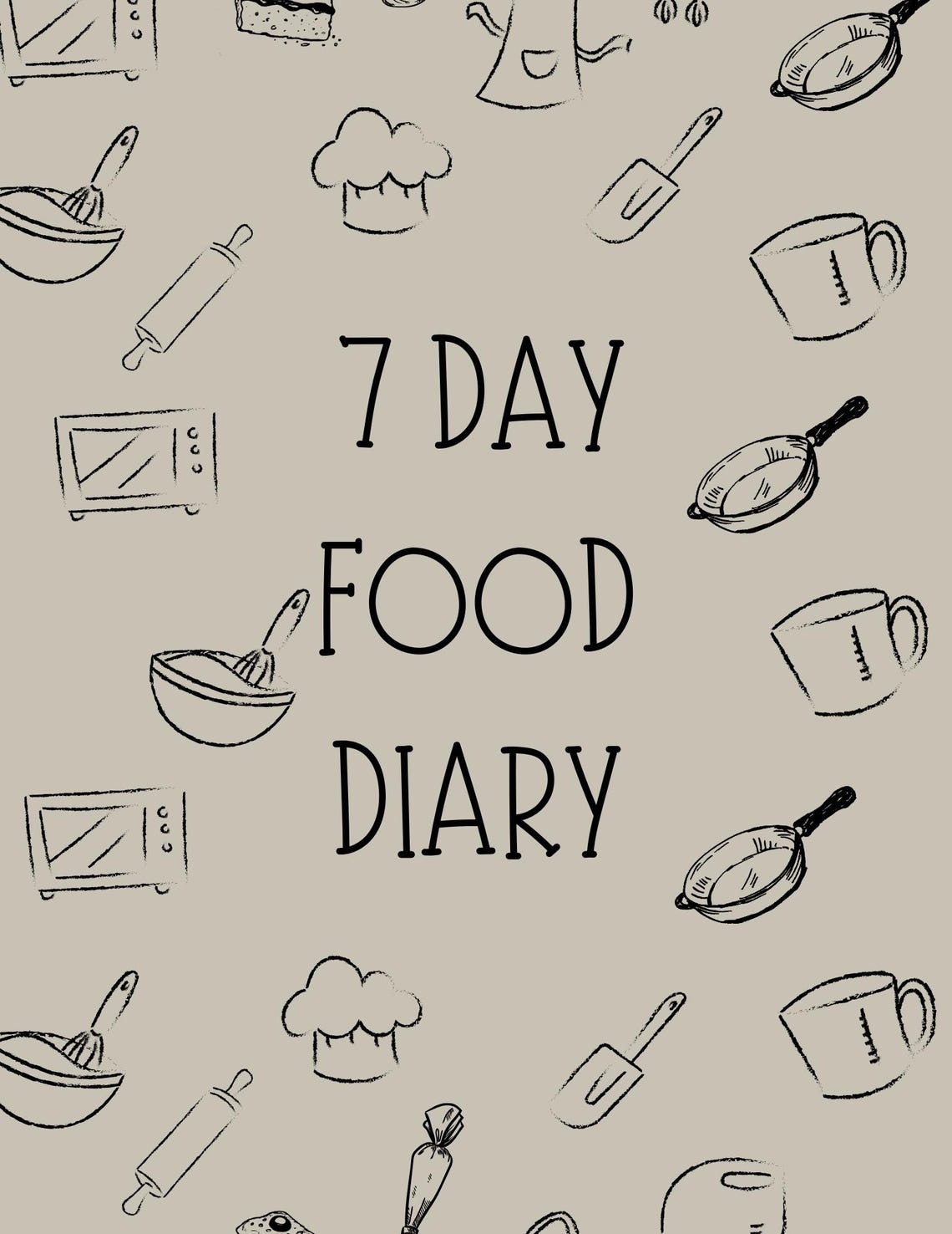 7 DAY FOOD DIARY - Etsy