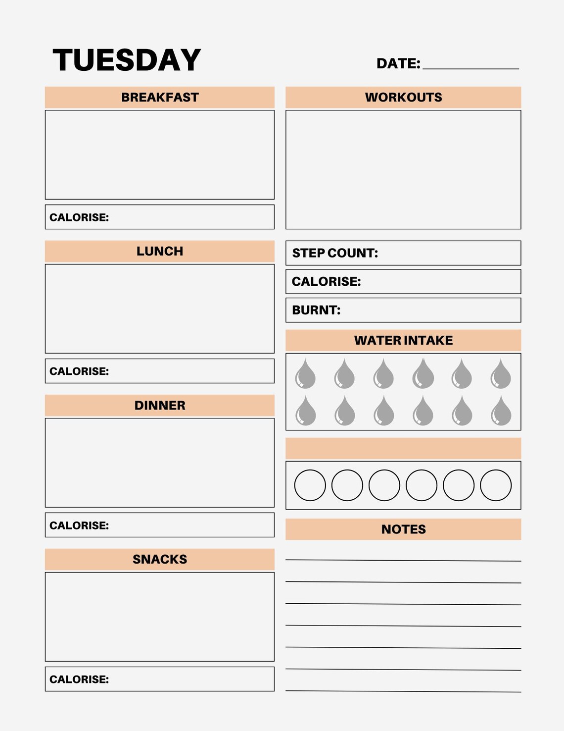 7 DAY FOOD DIARY - Etsy