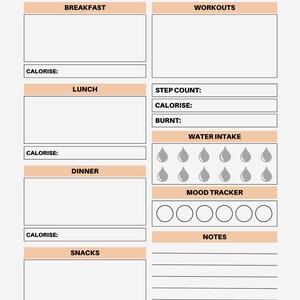 7 DAY FOOD DIARY - Etsy