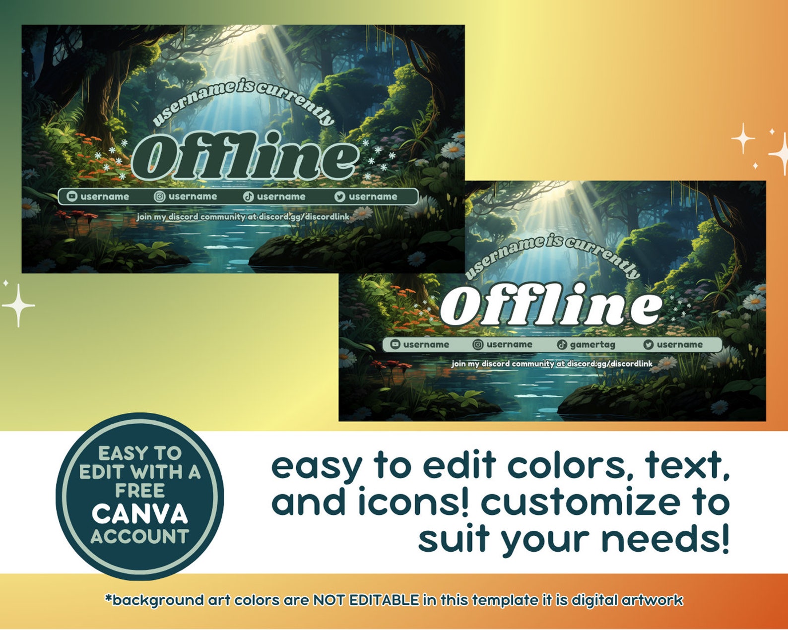 Stream Twitch Offline Screen Editable Canva Template - Serene Cozy ...