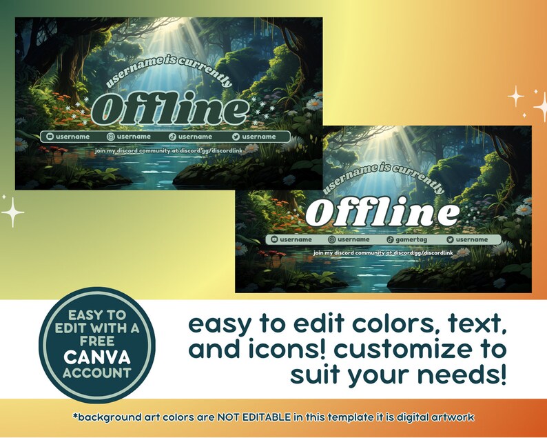 Stream Twitch Offline Screen Editable Canva Template - Serene Cozy ...