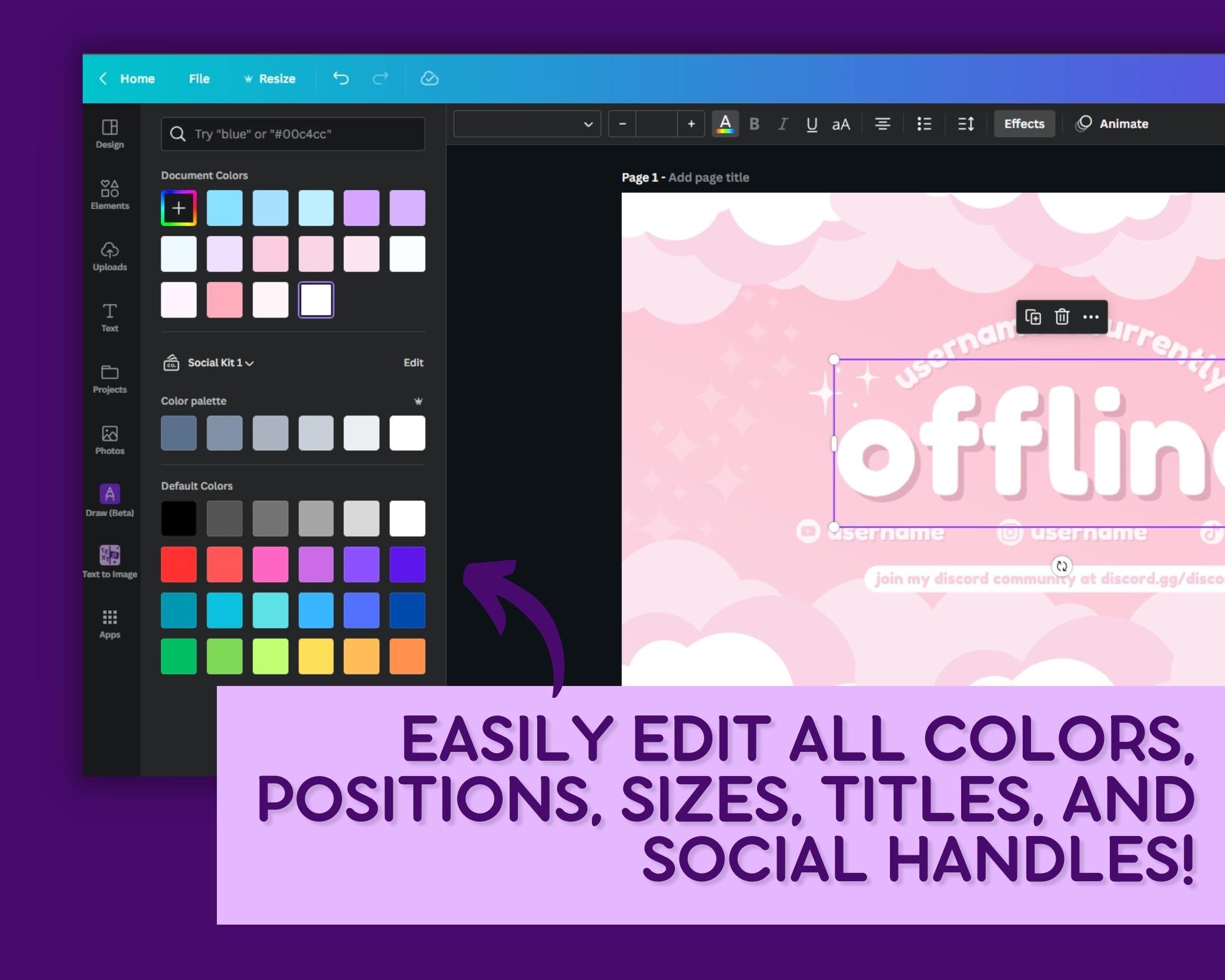 Stream Twitch Offline Screen Canva Template - Editable - Pastel ...