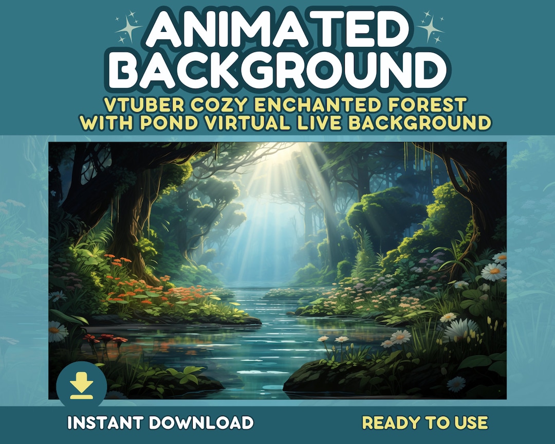 Vtuber Animated Forest Background for Twitch Stream | Cozy Forest Green ...