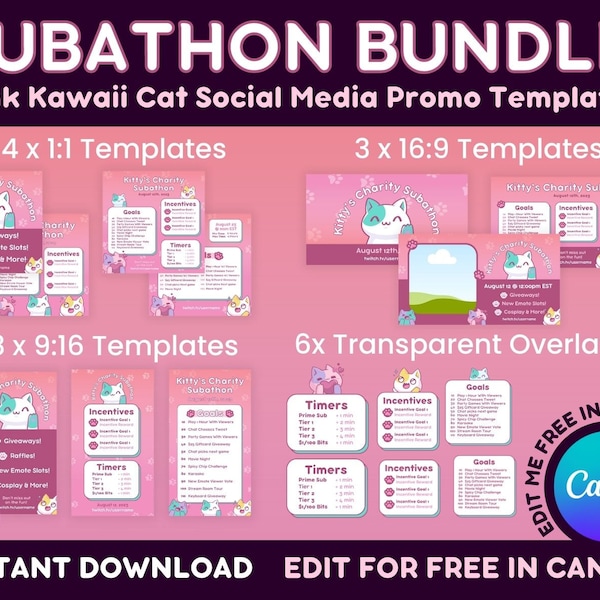 Twitch Subathon Goals Template - Etsy Australia