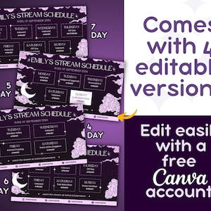 Weekly Stream Schedule Template - Dark Night Sky Star Stream Schedule ...