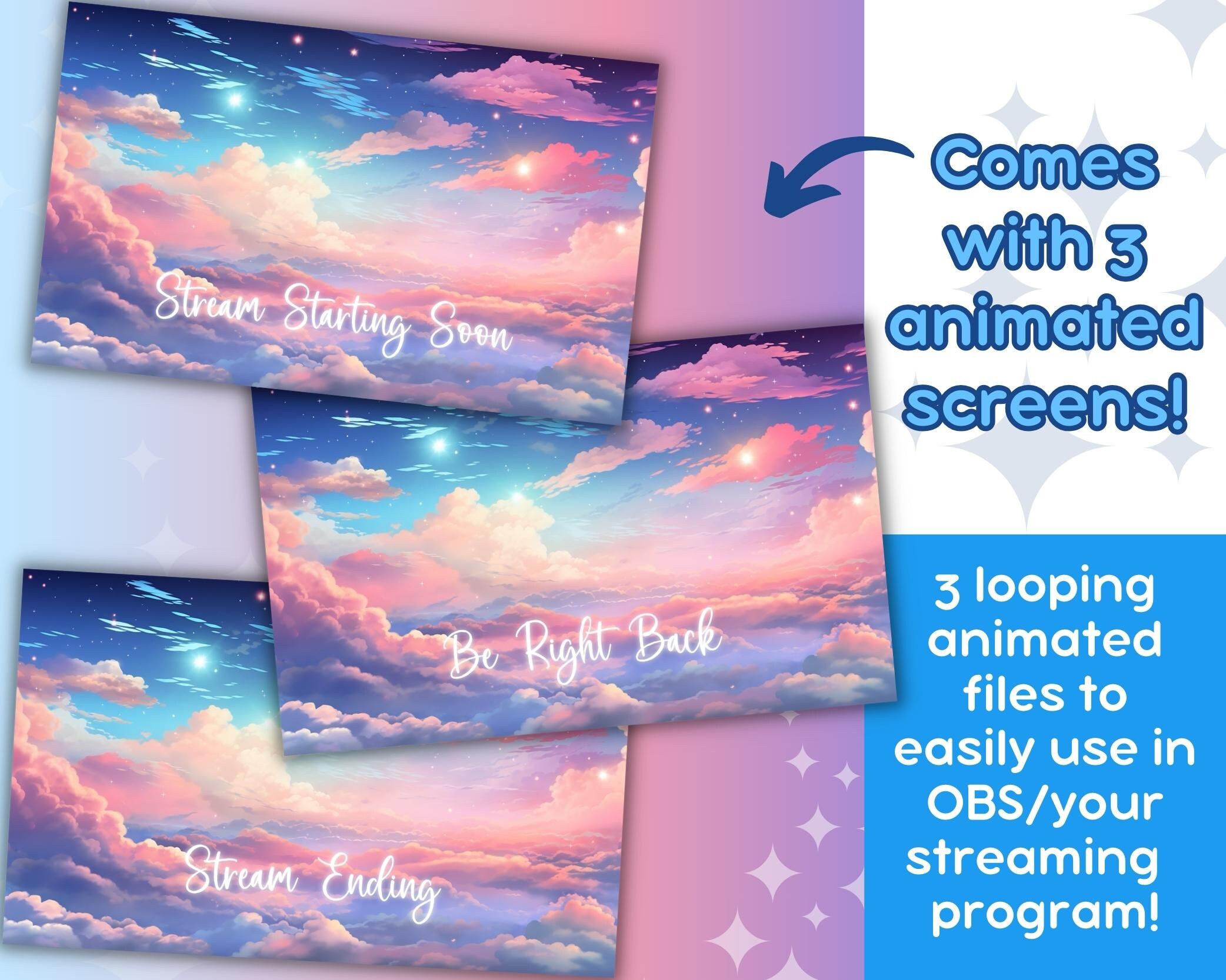 ANIMATED Twitch Screens Celestial Sky Cute Stream Starting Soon - Be ...