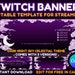 Twitch Banner Template - Dark Night Celestial Sky Editable Customizable ...