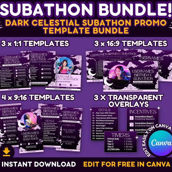 Twitch Subathon Template - Etsy