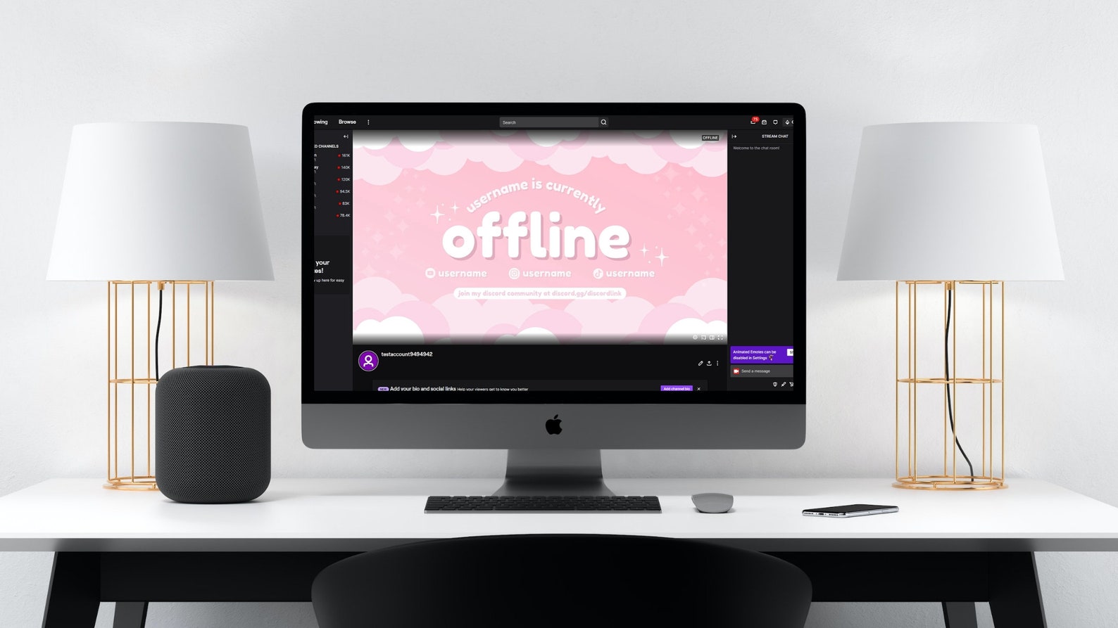 Stream Twitch Offline Screen Canva Template - Editable - Pastel ...