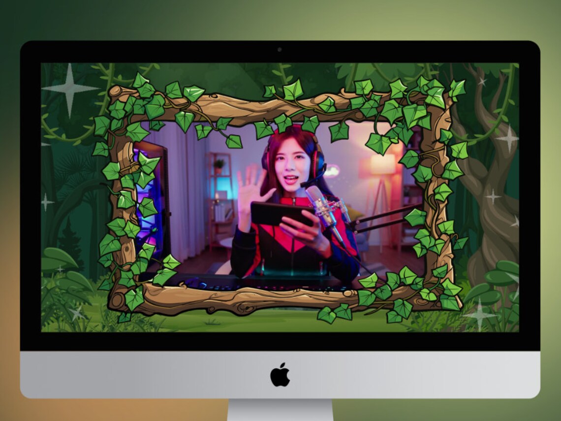 Webcam Border Twitch Ivy Webcam Overlays - Green Plants Vines Forest ...