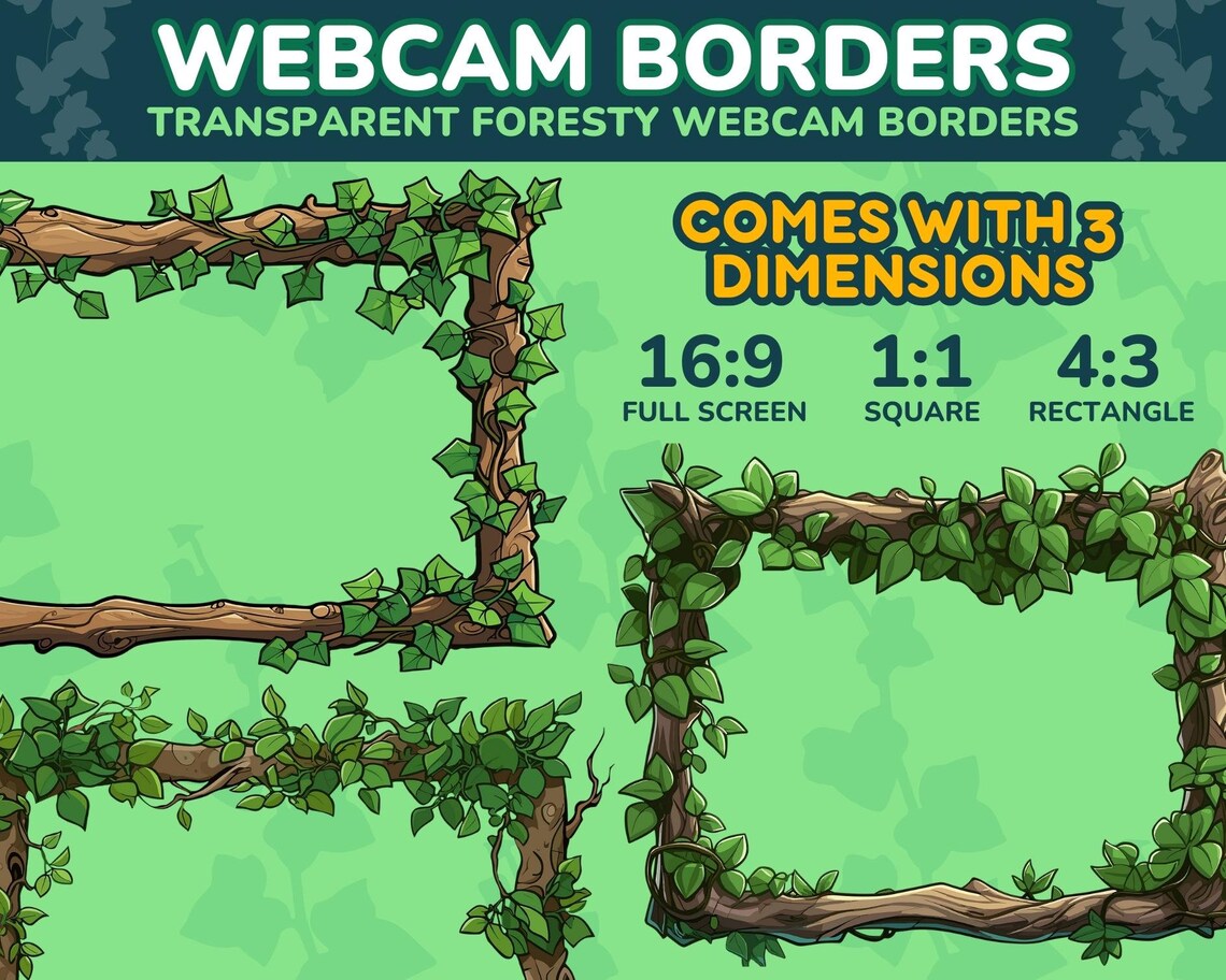 Webcam Border Twitch Ivy Webcam Overlays - Green Plants Vines Forest ...