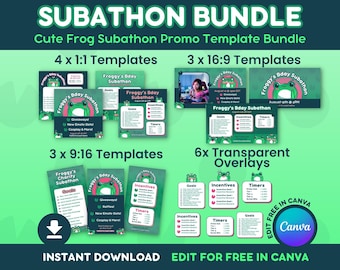 Green SUBATHON Social Media Bundle Retro Gaming Theme for Twitch ...