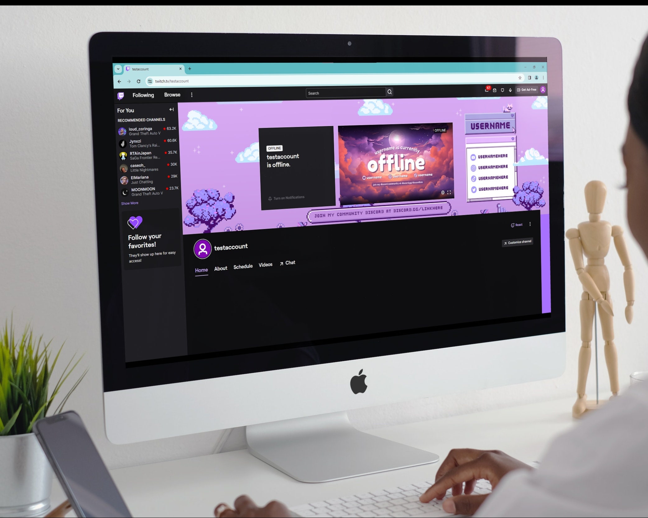 Stream Twitch Offline Screen Canva Template Editable Celestial Moon ...