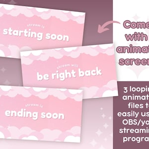 ANIMATED Twitch Screens Pastel Cute Clouds / Stream Starting Soon - Be ...
