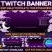 Twitch Banner Template - Dark Night Celestial Sky Editable Customizable ...