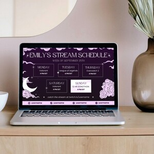 Weekly Stream Schedule Template - Dark Night Sky Star Stream Schedule ...