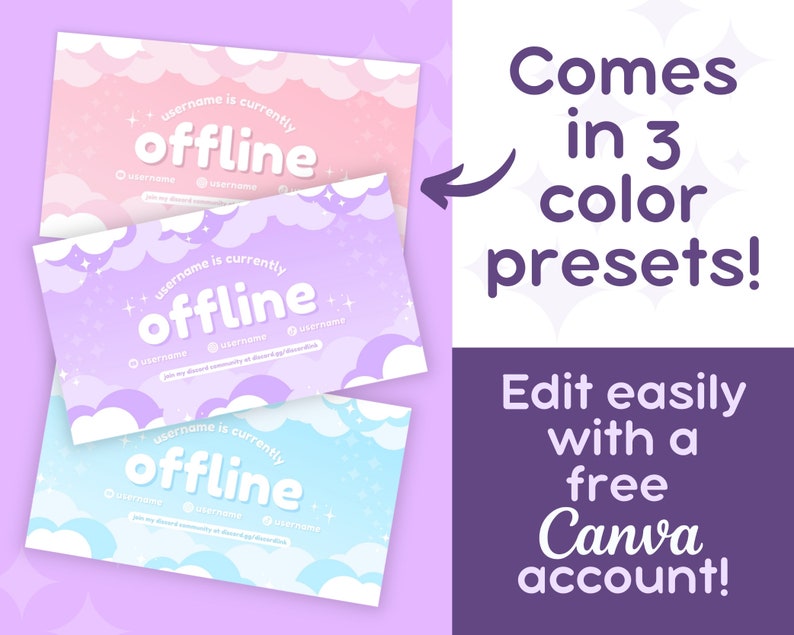 Stream Twitch Offline Screen Canva Template - Editable - Pastel ... Stream Twitch Offline Screen Canva Template - Editable - Pastel ...