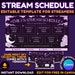 Weekly Stream Schedule Template - Dark Night Sky Star Stream Schedule ...
