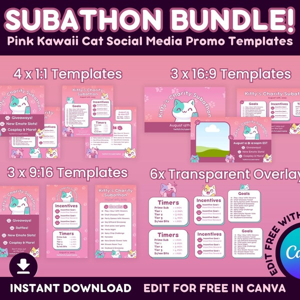 Subathon Sub Goals Template Twitch - Etsy