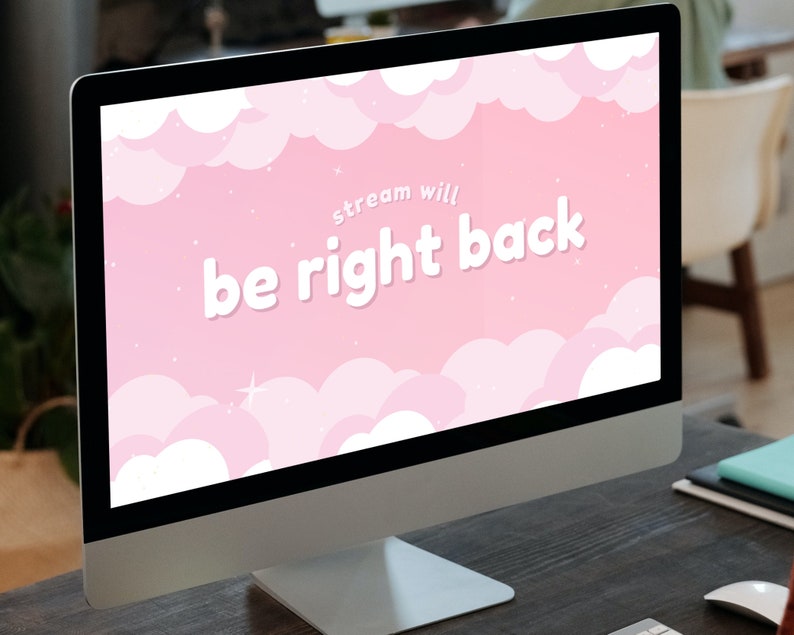 ANIMATED Twitch Screens Pastel Cute Clouds / Stream Starting Soon Be ...