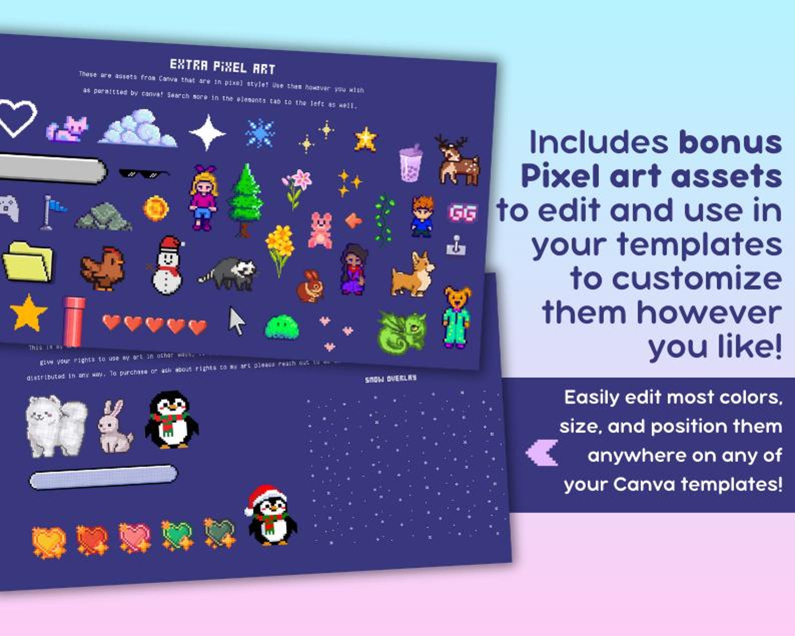 Pastel Winter Stream Offline Screen: Kawaii Pixel Art Canva Template ...