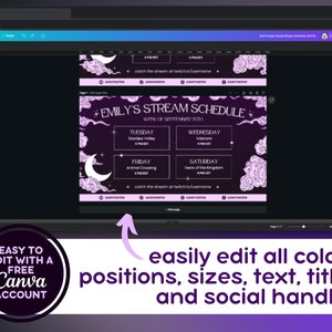 Weekly Stream Schedule Template - Dark Night Sky Star Stream Schedule ...