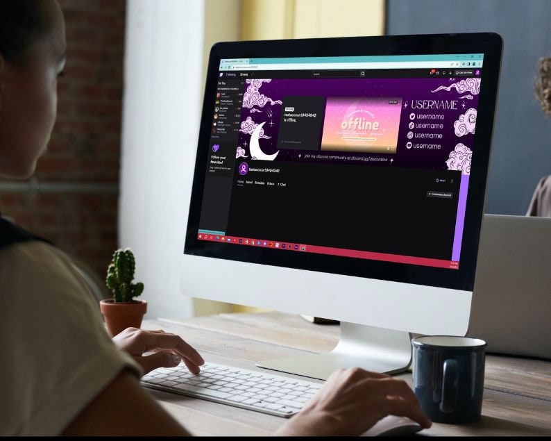 Twitch Banner Template - Dark Night Celestial Sky Editable Customizable ...