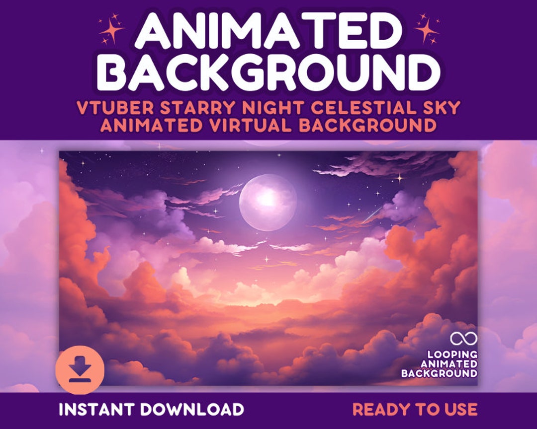 Vtuber Animated Background for Twitch Stream | Starry Night Sky ...