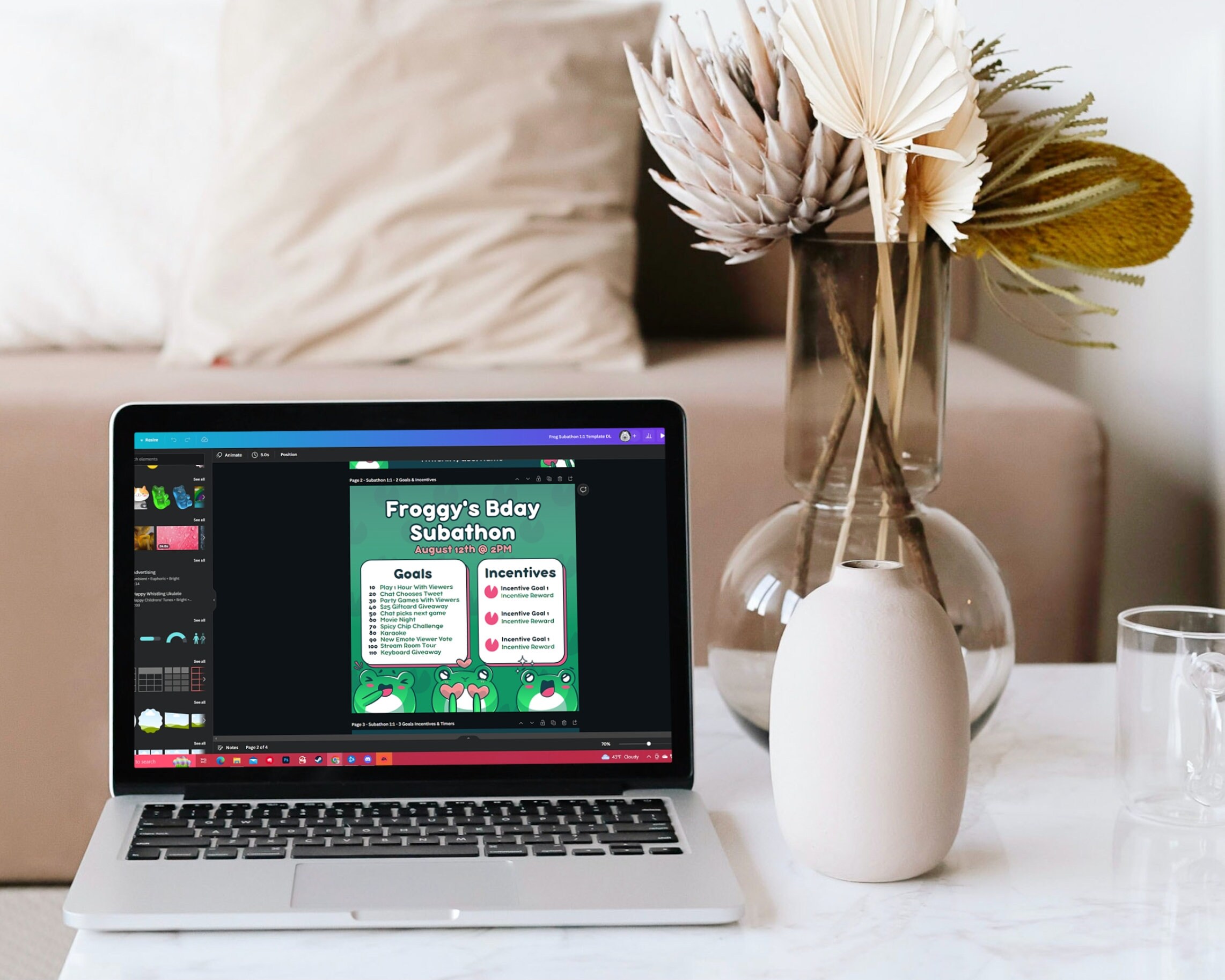 Cute Frog Subathon Social Media Canva Template Bundle | Green Frog ...