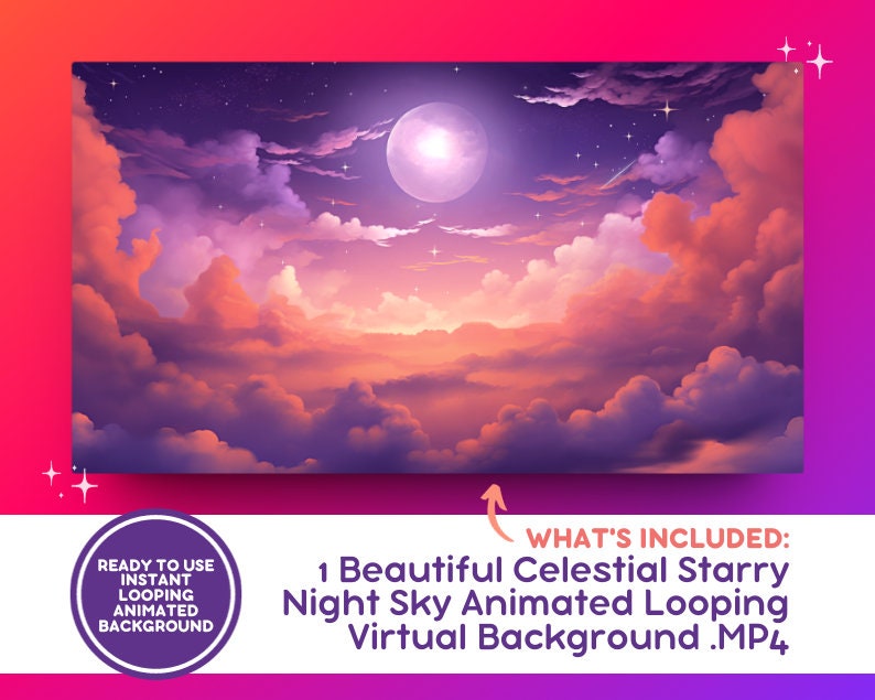 Vtuber Animated Background for Twitch Stream | Starry Night Sky ...