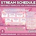 Weekly Stream Schedule Template Dark Night Sky Star Stream Schedule ...
