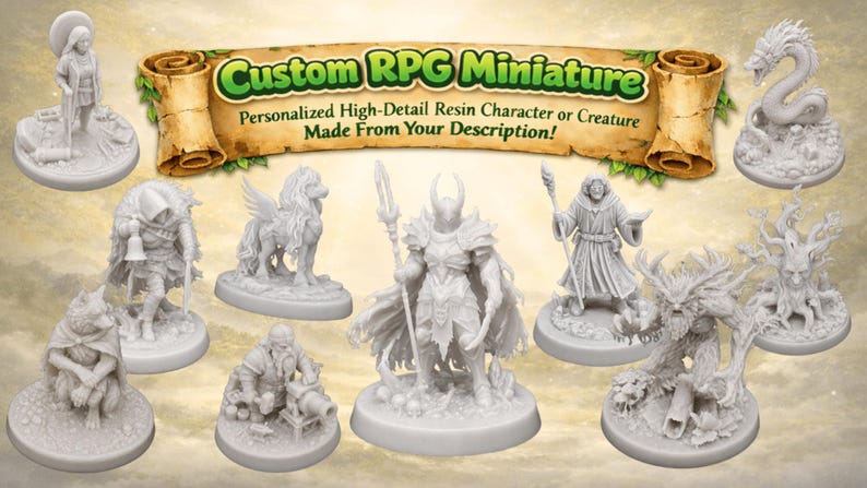 Custom Resin RPG Miniature – Personalized D&D Character Model for ...