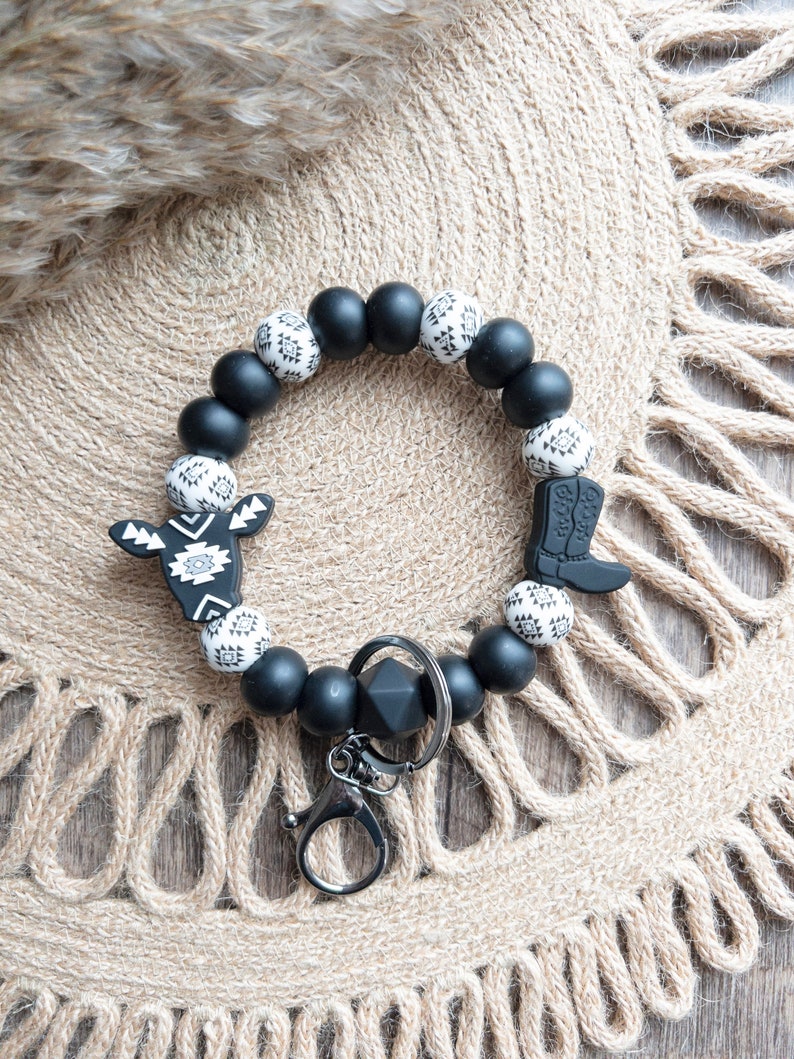 Aztec Keychain Aztec Wristlet Wristlet Keychains Western - Etsy