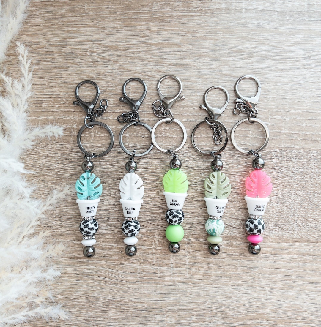 Plant Keychains | Monstera Plants | Fun Keychains | Summer Keychains ...