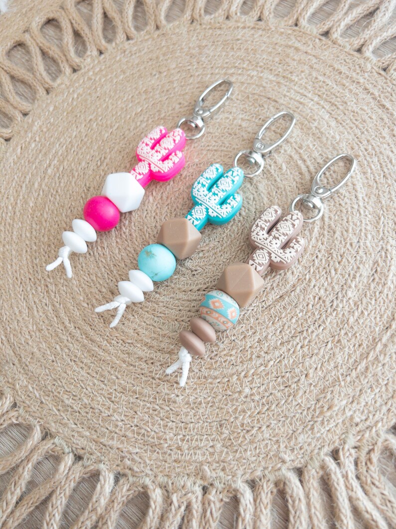 Cactus Keychain Aztec Keychains Keychains Bright Colored - Etsy