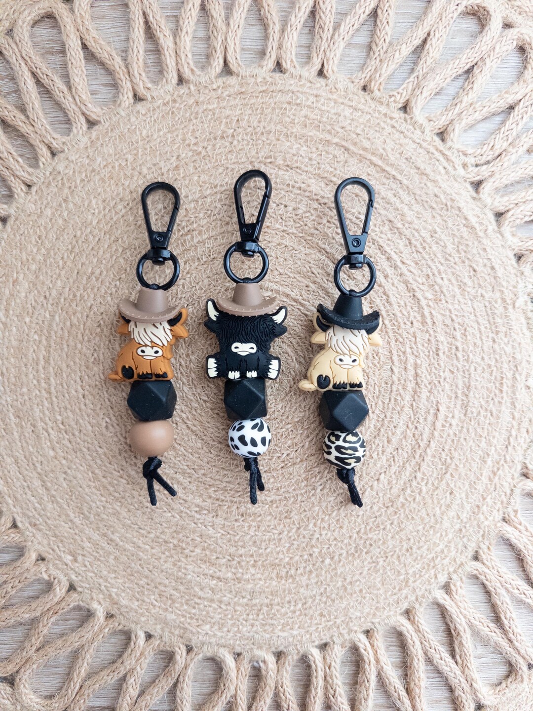 Highland Cow | Keychains | Highland Cow Keychains | Silicone Beads ...